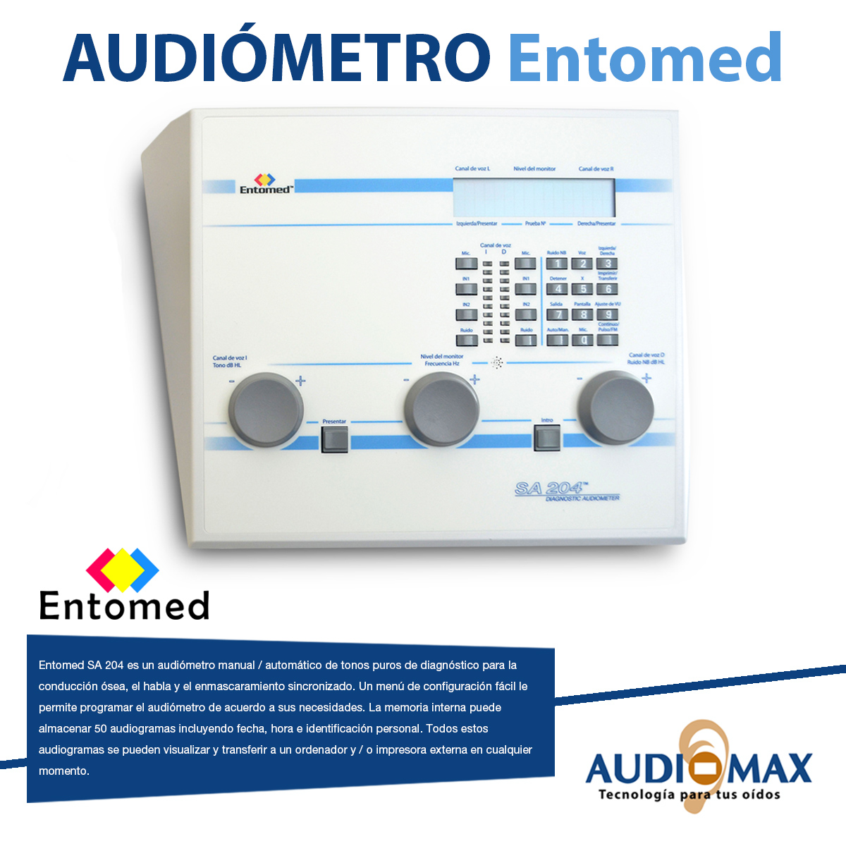 Audiomax: Audiómetro Entomed