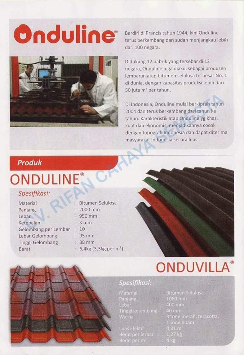 ONDUVILLA ATAP BITUMEN: ONDULINE