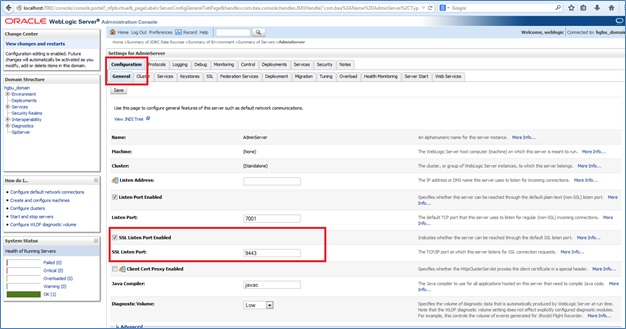 Configuring Self Certificate and SSL in Weblogic