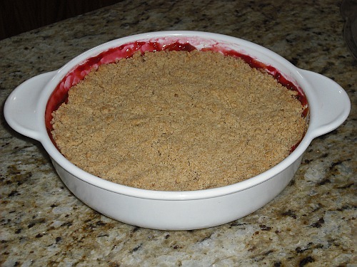 CorningWare 411: Crumbly In My Tumbly - Rhubarb Crumble