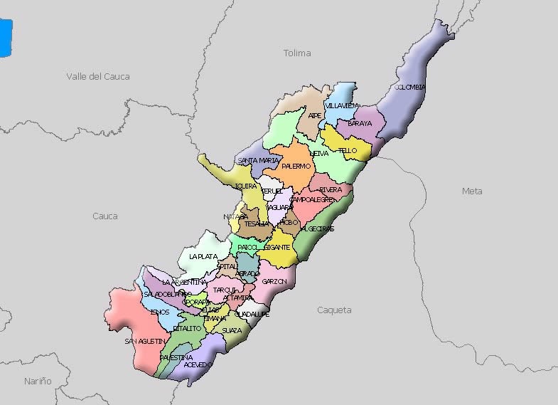 aires tour: MAPA DEL HUILA