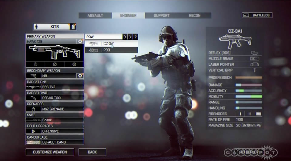 Tudo sobre customização de arma e de soldado em Battlefield 4
