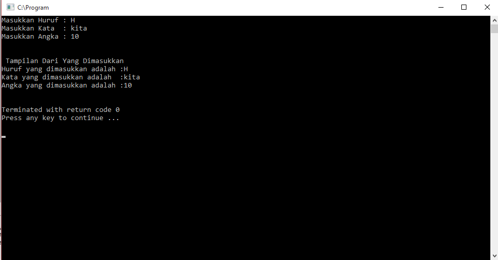 PEMROGRAMAN TERSTRUKTUR: Contoh Program Pada C++