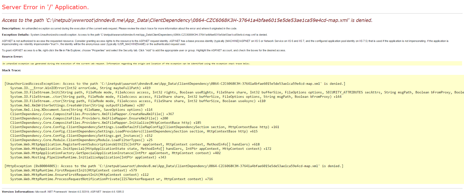 IIS "Access to the path 'C:\inetpub\wwwroot...' is denied."