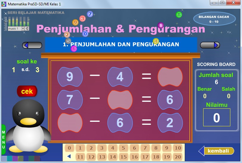 Tutorial Matematika SD Tingkat Dasar (MatSd1V1) - Media Belajar Interaktif