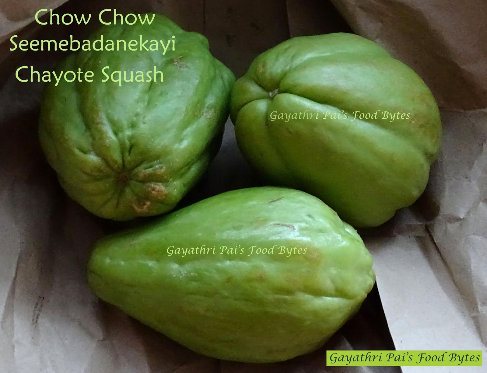 Gayathri Pai's Food Bytes: Seemebadanekayi Upkari/Chow Chow Bhaji ...