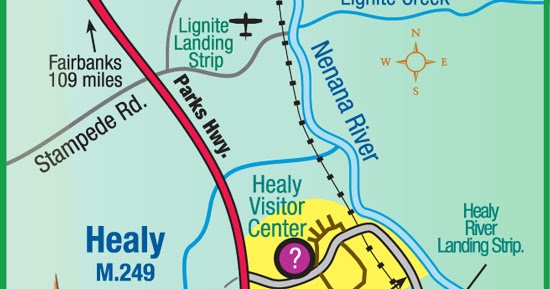 Maps of Alaska Roads By Bearfoot Guides: Map of Healy, Alaska