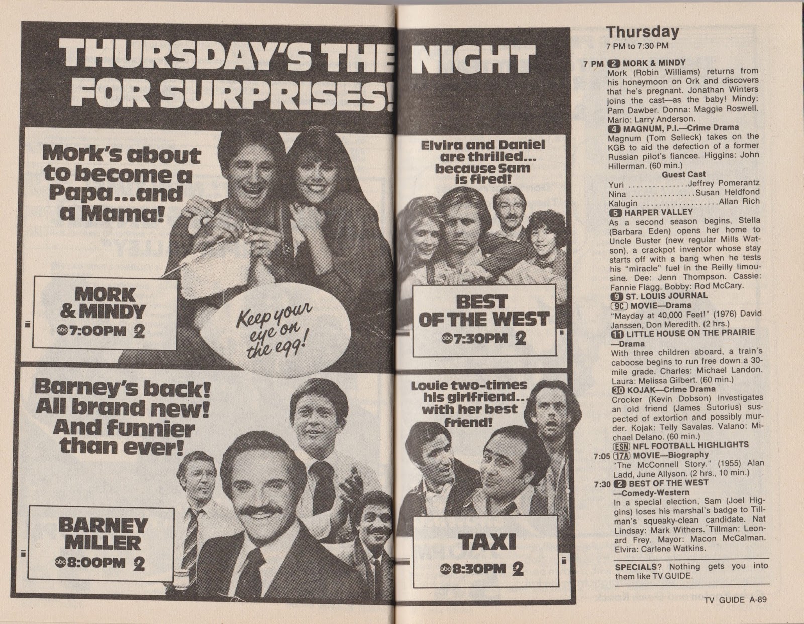 Garage Sale Finds: What was on TV October 24th through 30th, 1981