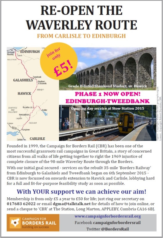 Tanfield Railway Blog: Advert from the Campaign for Borders Rail ...