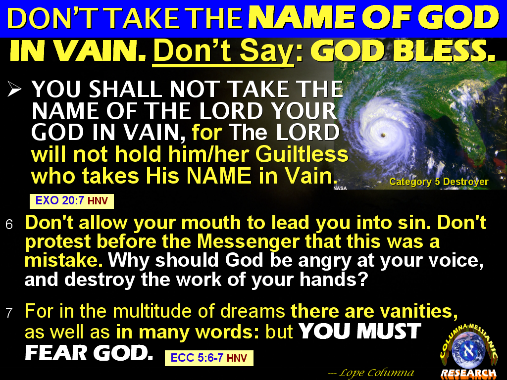 COLUMNA MESSIANIC RESEARCH CENTER WARNING SAYING GOD BLESS CREATES columna-messianic-research-center-warning-saying-god-bless-creates