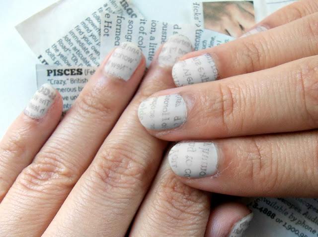Wonder Wednesdays: Newspaper Nail Tutorial | A•Mused