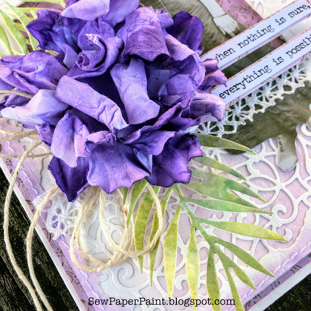 SewPaperPaint: Tim Holtz Tropical Handmade Flower Garden Card