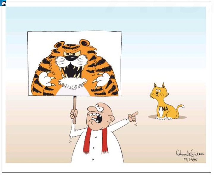 The story of Ranil winking at Maithri ( Wedensday's cartoon)