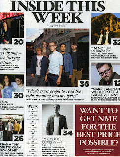 Foundation portfolio: NME contents page analysis