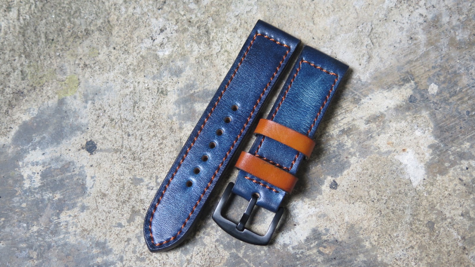 Tali Jam Tangan Handmade Biru Kulit Asli - TaliJamTangan!com, Pusat ...