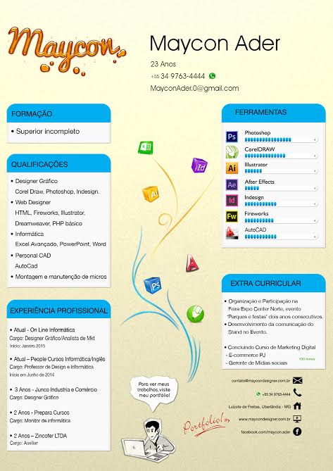 Meu novo currículo - modelo currículo design | MAYCON DESIGN