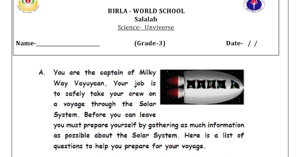 Birla World School Oman: Homework for Grade 3 B on 24-03-16.