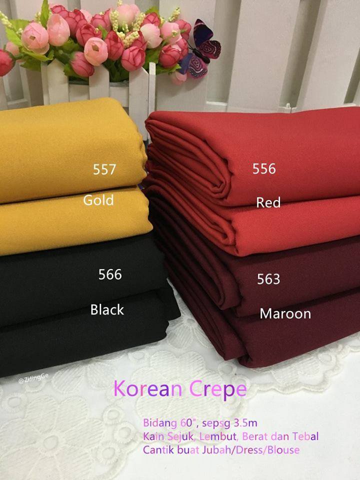 KOREAN CREPE - Kedai Kain d'Jari - Pembekal Kain Pasang Online Termurah