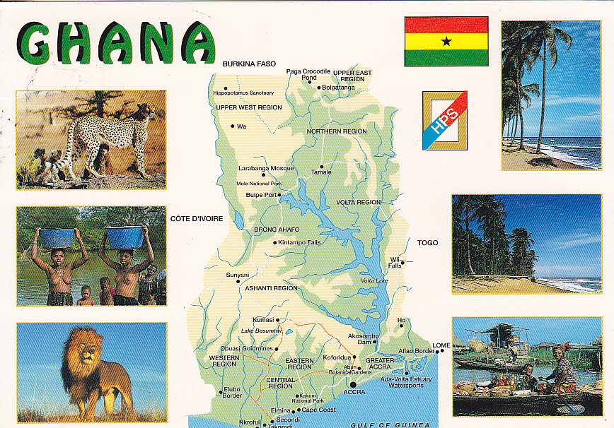 Postcard A La Carte: Ghana - Country Map