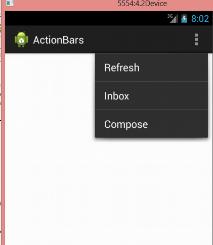 My Learnings: Andoroid Action Bar Menu items