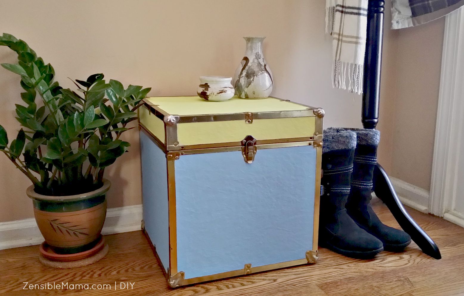 Zensible Mama: DIY: How to Give An Old Square Storage Trunk Box A ...