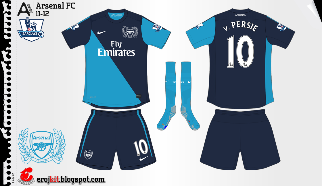 Kit Design, by eroj: 2011-12 Arsenal (Home e Away)