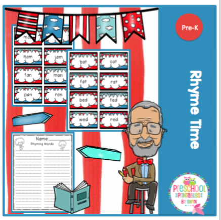 Rhyme Time Cards ~ Preschool Printables