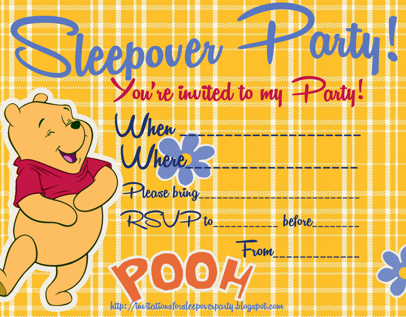 INVITATIONS FOR SLEEPOVER PARTY