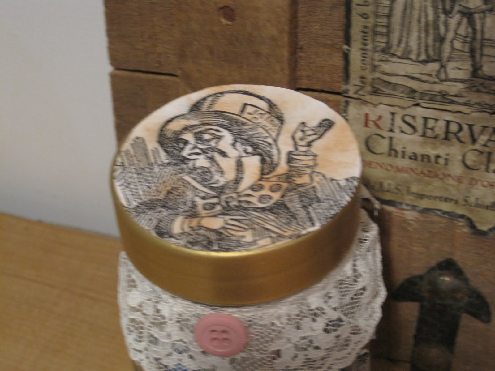 Alice in Wonderland Notions Jar - Okio B Designs