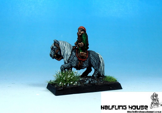 Halfling House: Legless, mounted halfling ranger