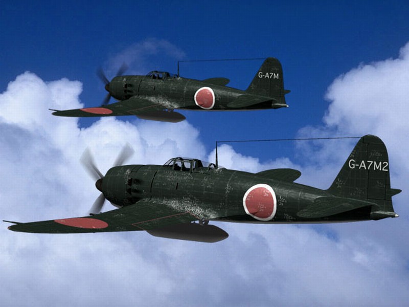 Airplanes in the skies + FAF history: Mitsubishi A7M