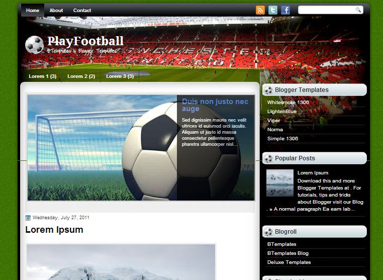 Desain Web Sekolah Sepak Bola Keren - Buat Website Blogspot