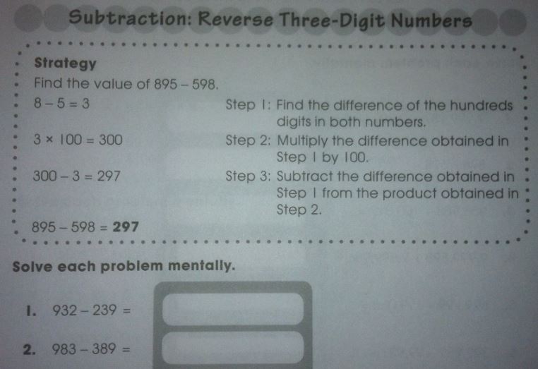 More than sums: Singapore Mental Math (5) – Subtraction: reverse 3-digit numbers