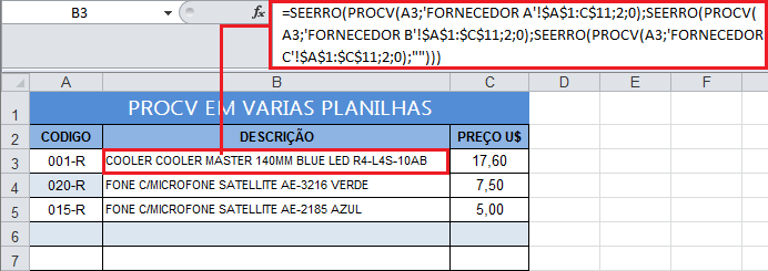 Procv Como procurar em Varias Planilhas | Excel na Web