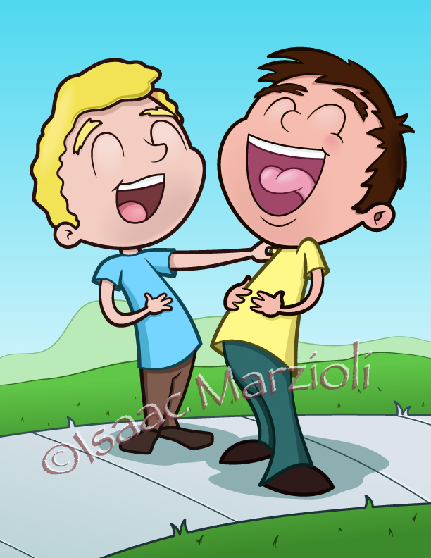 Isaac Marzioli: illustrations: Laughing kids