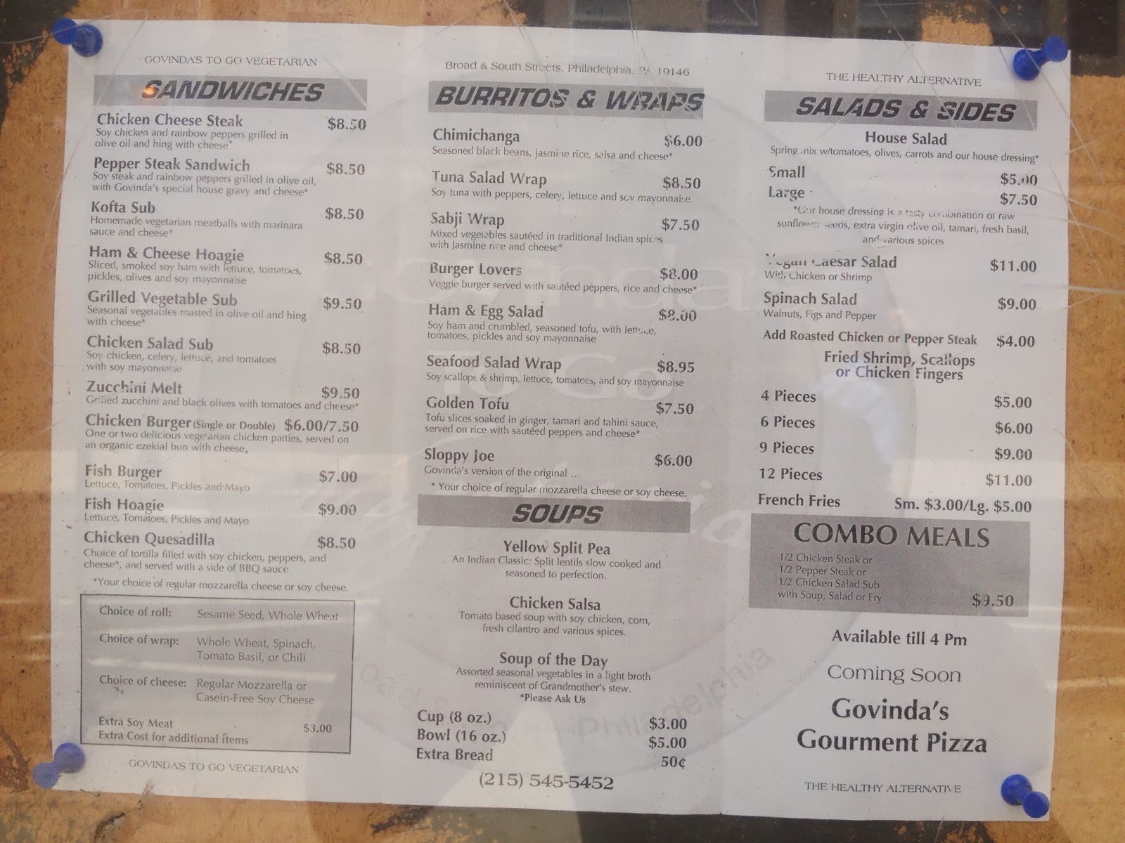 A (soy) Bean: Govinda's Vegetarian Gourmet