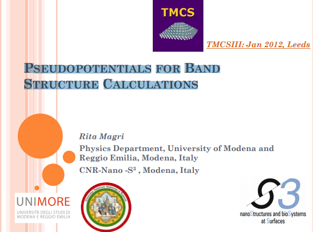 PSEUDOPOTENTIALS FOR BAND STRUCTURE CALCULATIONS - Basic Knowledge for Ab-initio Calculation in ...