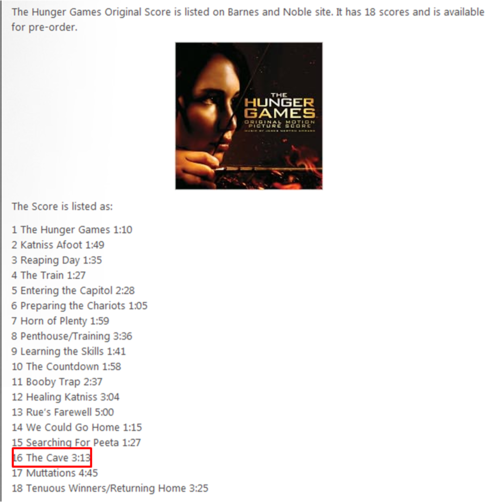 Lista completa de las canciones del Score de The Hunger Games | Real or ...