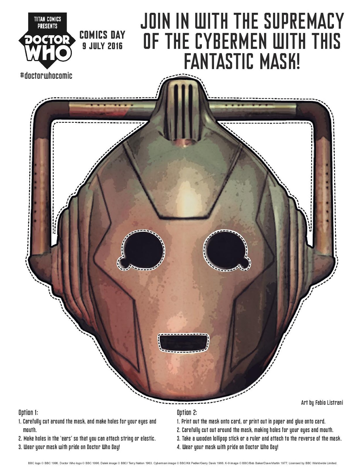 Doctor Who: Panel to Panel: DWCD - Free Cyberman Mask!