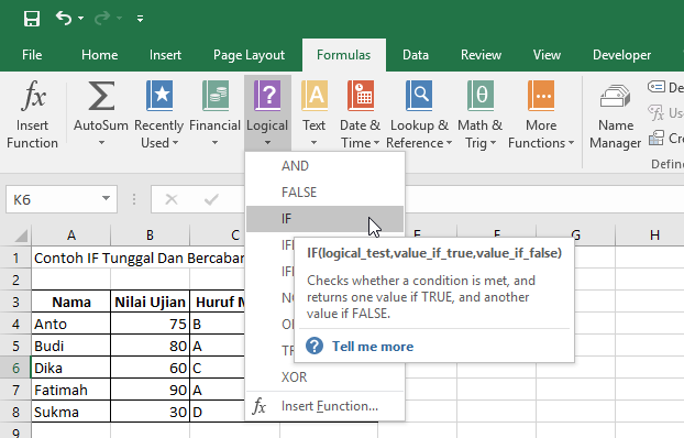 2 Cara Menggunakan Rumus IF Microsoft Excel - FikiMedia