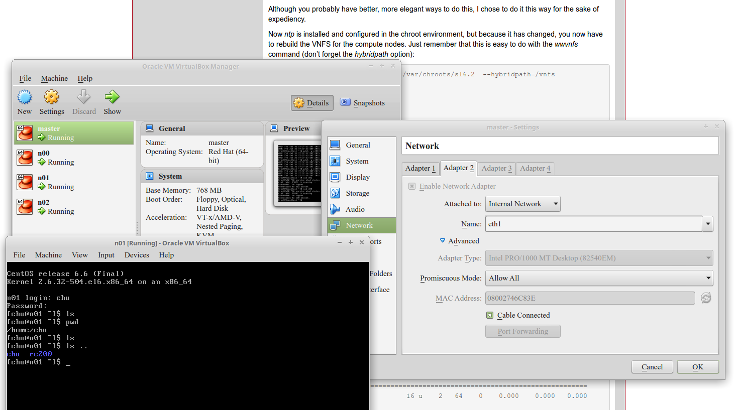 echo ruok | nc localhost 2181: Having fun with Warewulf linux cluster ...