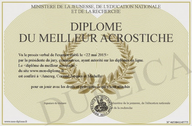 Filigrane: JEU 5 : Diplôme