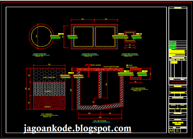 Detail Septictank Gambar Kerja Autocad File dwg - Ini Tips Ngeblog
