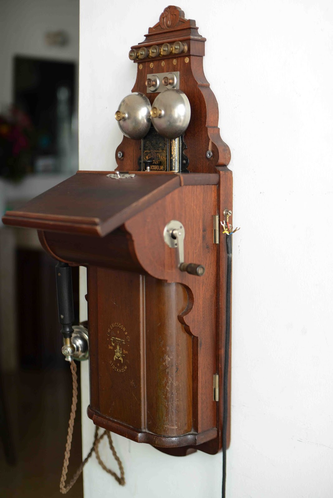 Old Vintage Gallery: Antique L.M.Ericsson Magneto Wall Telephone Circa 1913