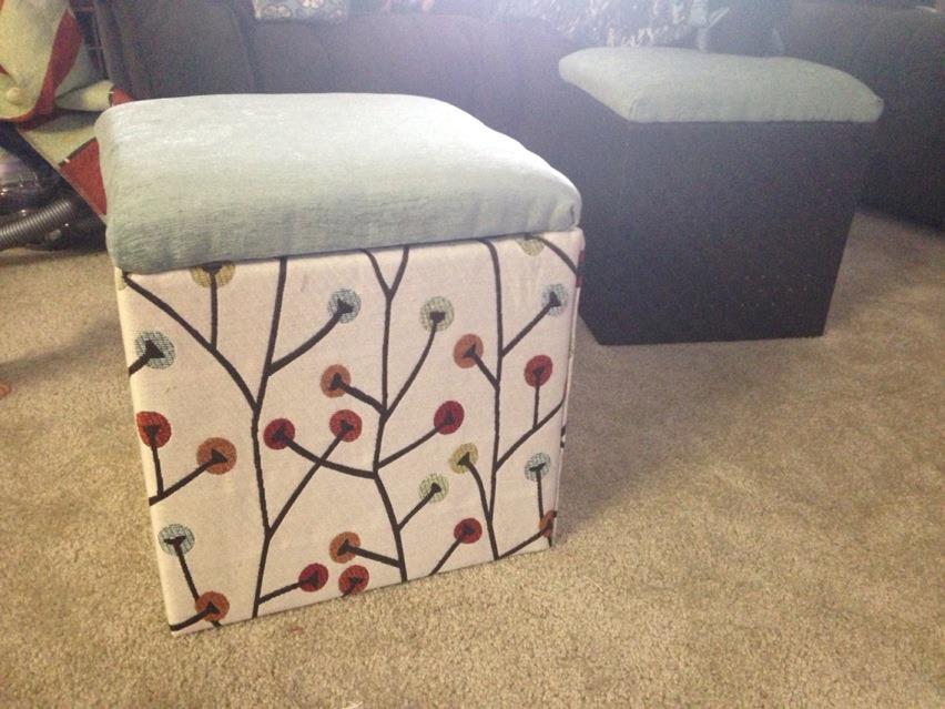 Chatty Paty's Crafting: Quick no sew ottoman recover..