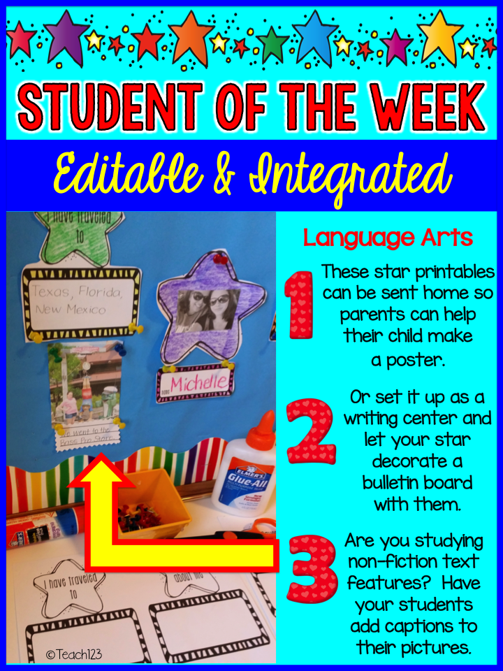 Editable & Integrated: Star Student - Student of the Week | Teach123