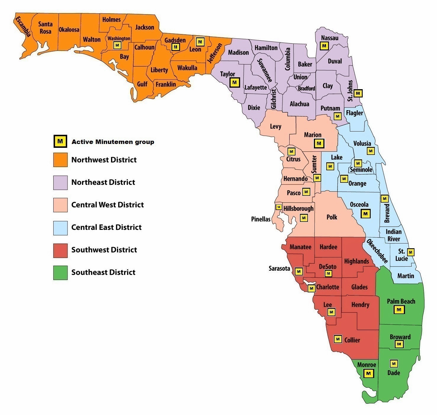 Fl Counties Map Of Florida - Map