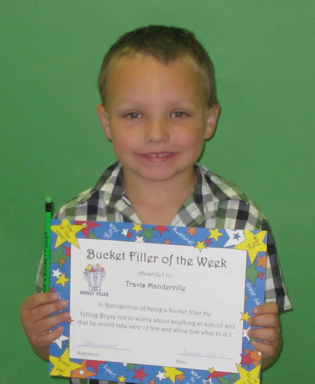 The Blackville Talon: Bucket Filler Award to Travis Manderville (Oct. 1-5)