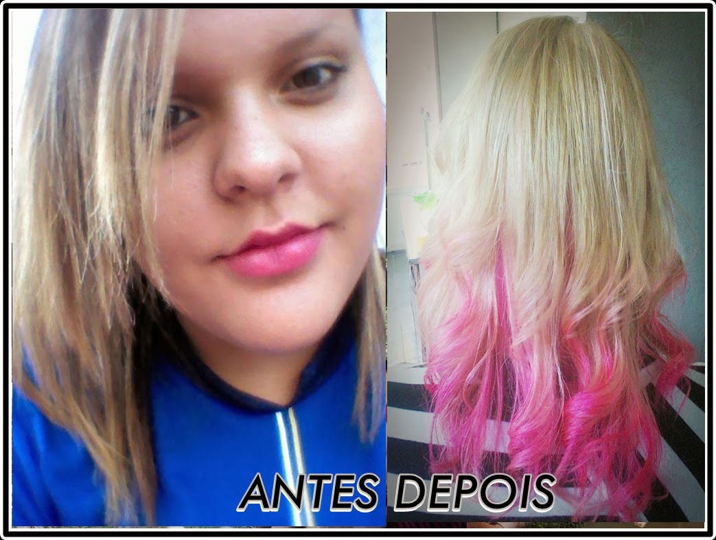 Luisa Helena Cabelos coloridos / Maquiagem: Loiro claro com rosa nas pontas