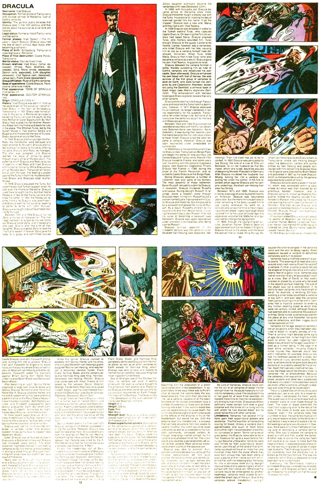 Fichas de Superheroes Marvel y DC: Dracula